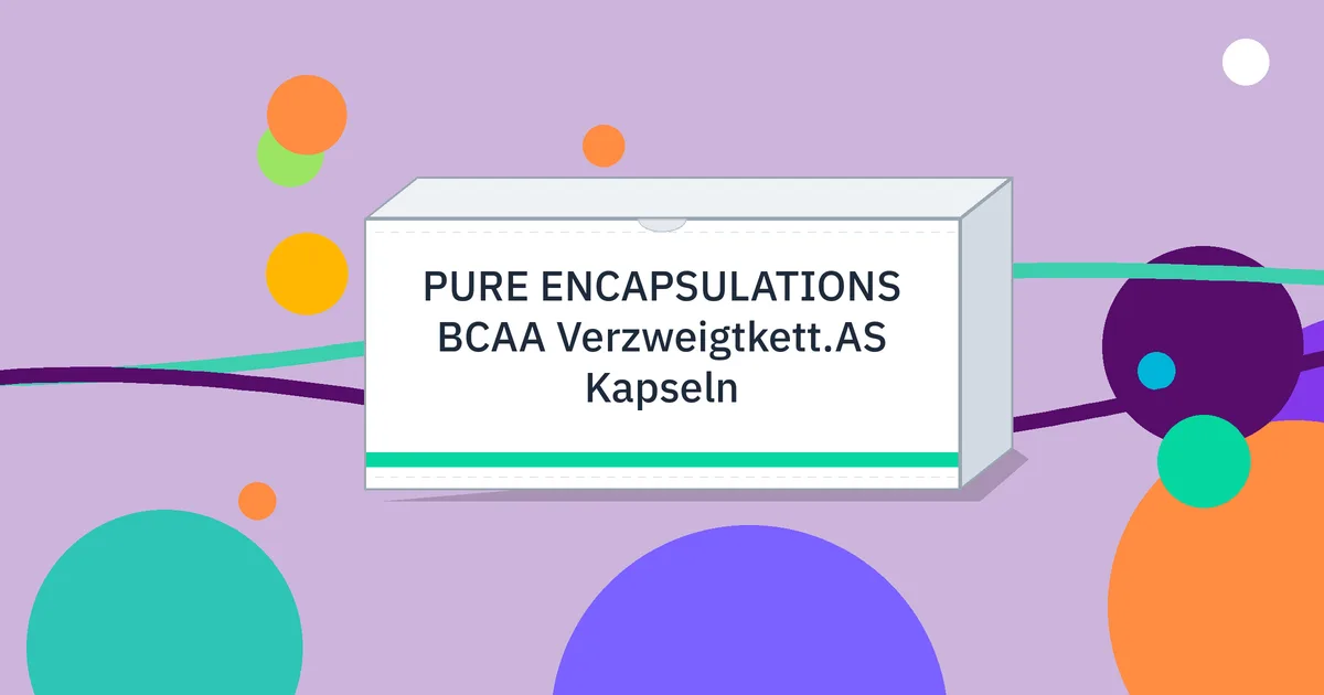 Symbolbild: Packung mit der Aufschrift PURE ENCAPSULATIONS BCAA Verzweigtkett.AS Kapseln (PZN 02792264) – Verfügbarkeit und Bezug in Apotheken in Frankfurt am Main