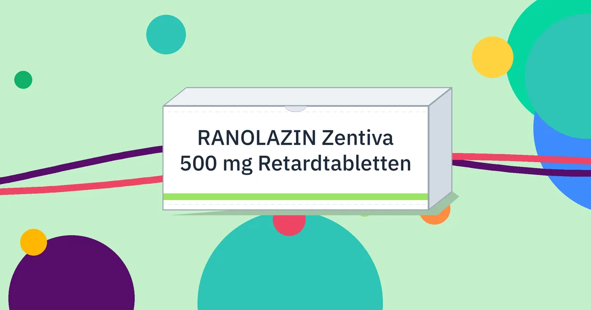 Symbolbild: Packung mit der Aufschrift RANOLAZIN Zentiva 500 mg Retardtabletten (PZN 18207687) – Verfügbarkeit und Bezug in Apotheken in Frankfurt am Main