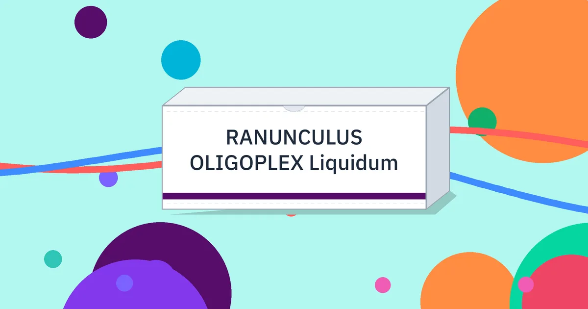 Symbolbild: Packung mit der Aufschrift RANUNCULUS OLIGOPLEX Liquidum (PZN 04451751) – Verfügbarkeit und Bezug in Apotheken in Frankfurt am Main