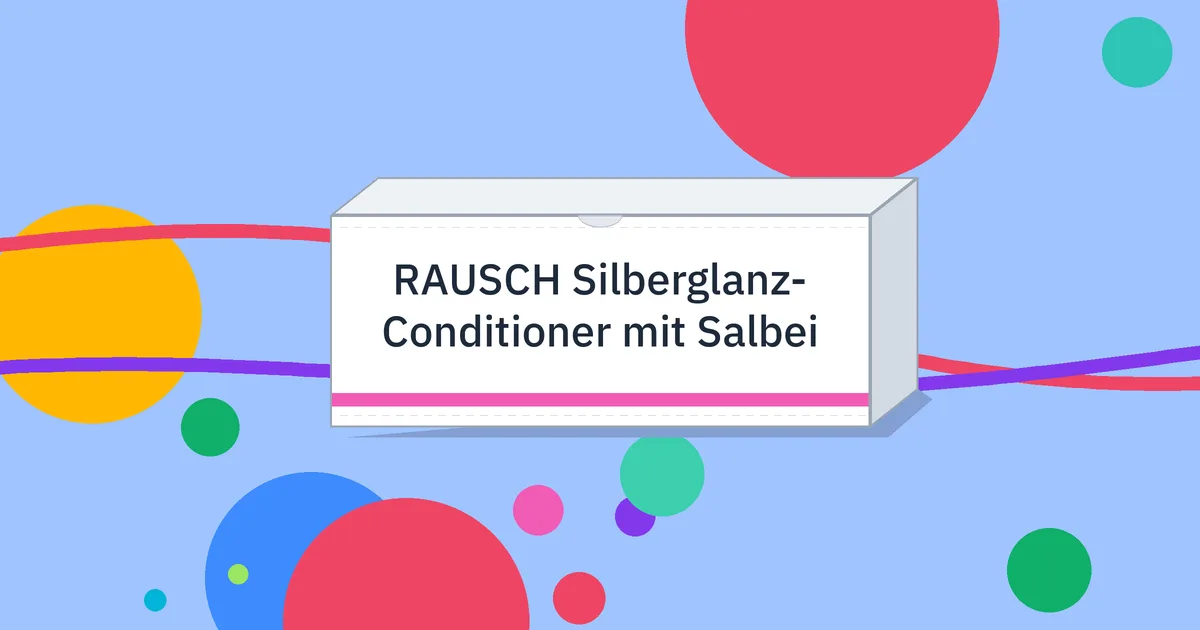 Symbolbild: Packung mit der Aufschrift RAUSCH Silberglanz-Conditioner mit Salbei (PZN 18742630) – Verfügbarkeit und Bezug in Apotheken in Frankfurt am Main