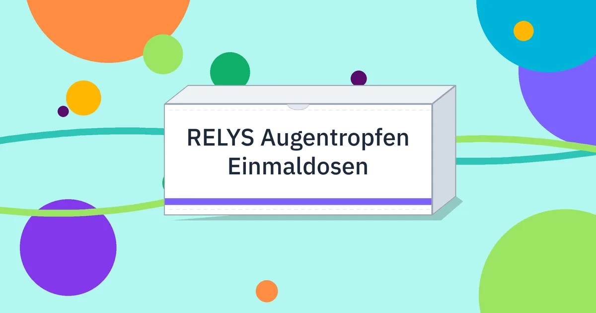 Symbolbild: Packung mit der Aufschrift RELYS Augentropfen Einmaldosen (PZN 19647419) – Verfügbarkeit und Bezug in Apotheken in Frankfurt am Main