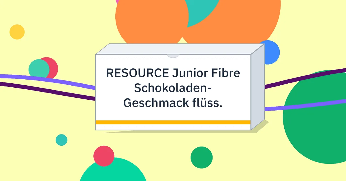 Symbolbild: Packung mit der Aufschrift RESOURCE Junior Fibre Schokoladen-Geschmack flüss. (PZN 20636102) – Verfügbarkeit und Bezug in Apotheken in Frankfurt am Main