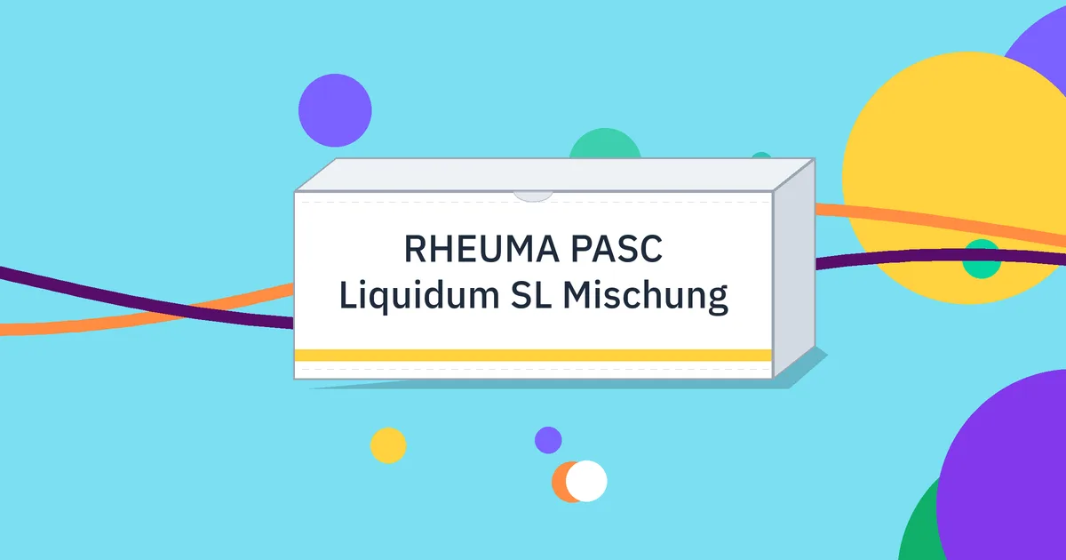 Symbolbild: Packung mit der Aufschrift RHEUMA PASC Liquidum SL Mischung (PZN 00423930) – Verfügbarkeit und Bezug in Apotheken in Frankfurt am Main