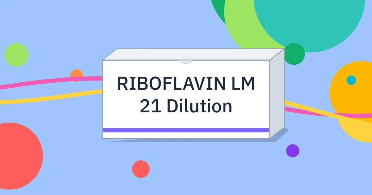 Symbolbild: Packung mit der Aufschrift RIBOFLAVIN LM 21 Dilution (PZN 13054546) – Verfügbarkeit und Bezug in Apotheken in Frankfurt am Main