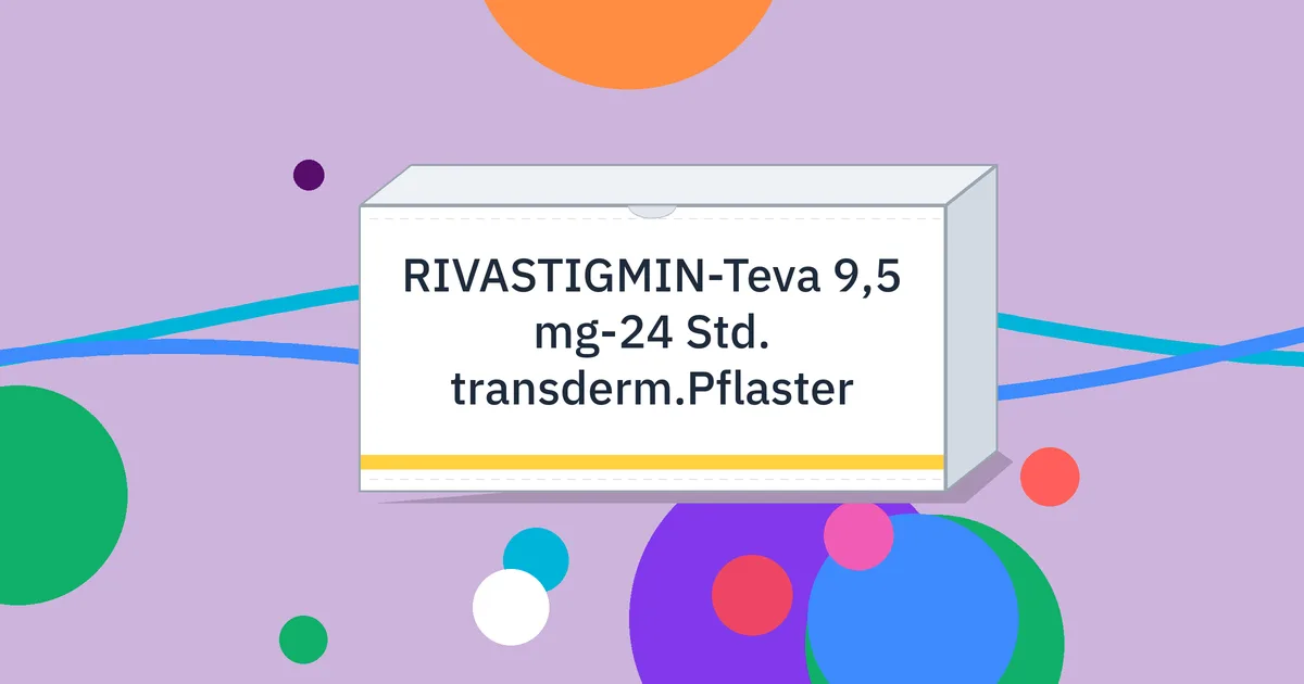 Symbolbild: Packung mit der Aufschrift RIVASTIGMIN-Teva 9,5 mg-24 Std. transderm.Pflaster (PZN 15735405) – Verfügbarkeit und Bezug in Apotheken in Frankfurt am Main