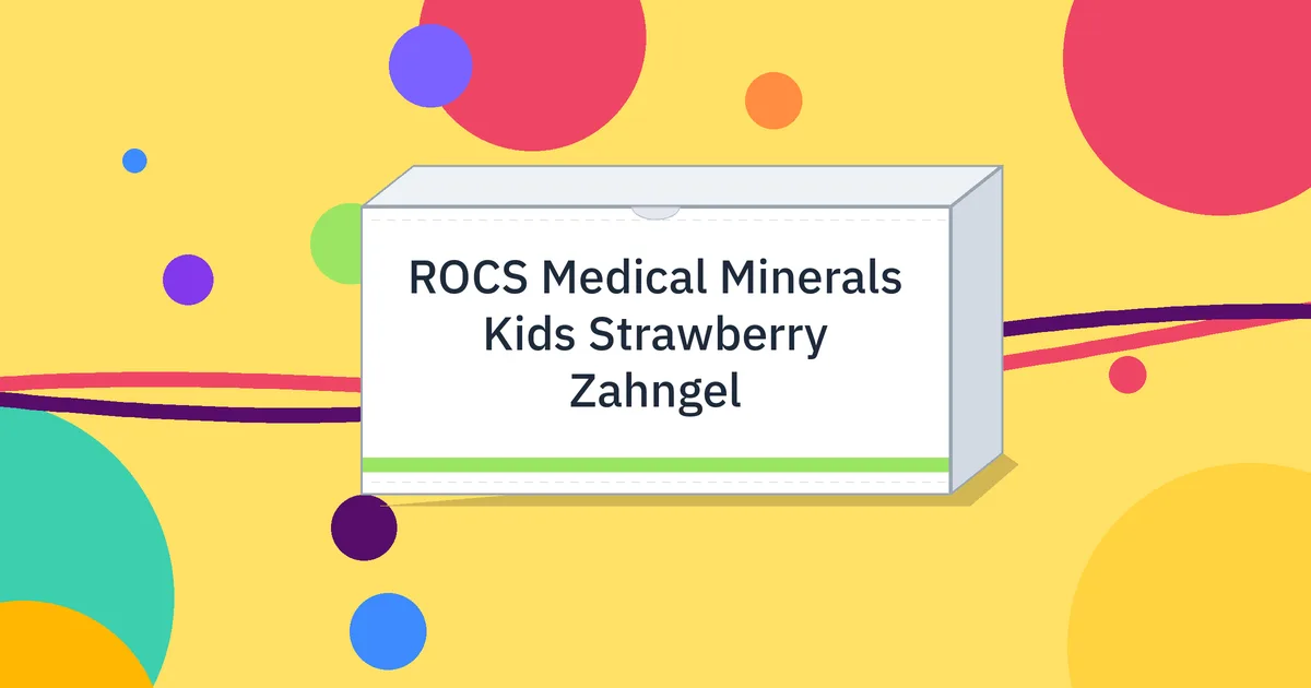 Symbolbild: Packung mit der Aufschrift ROCS Medical Minerals Kids Strawberry Zahngel (PZN 13350227) – Verfügbarkeit und Bezug in Apotheken in Frankfurt am Main
