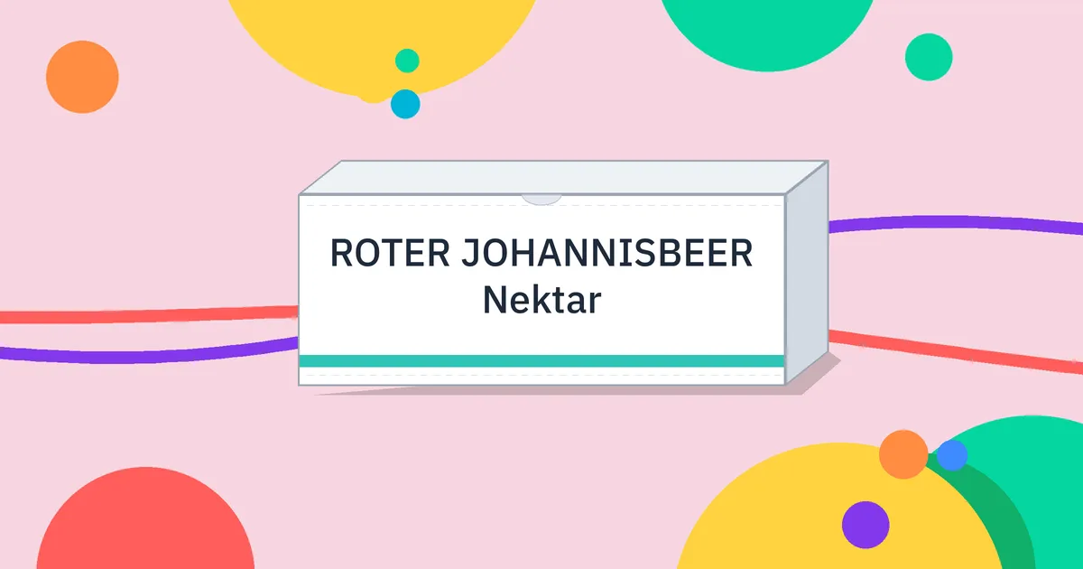 Symbolbild: Packung mit der Aufschrift ROTER JOHANNISBEER Nektar (PZN 07239862) – Verfügbarkeit und Bezug in Apotheken in Frankfurt am Main