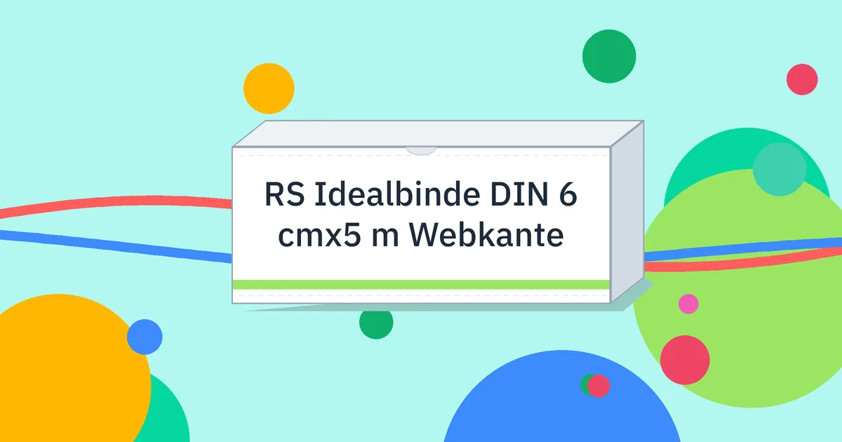 Symbolbild: Packung mit der Aufschrift RS Idealbinde DIN 6 cmx5 m Webkante (PZN 02955588) – Verfügbarkeit und Bezug in Apotheken in Frankfurt am Main