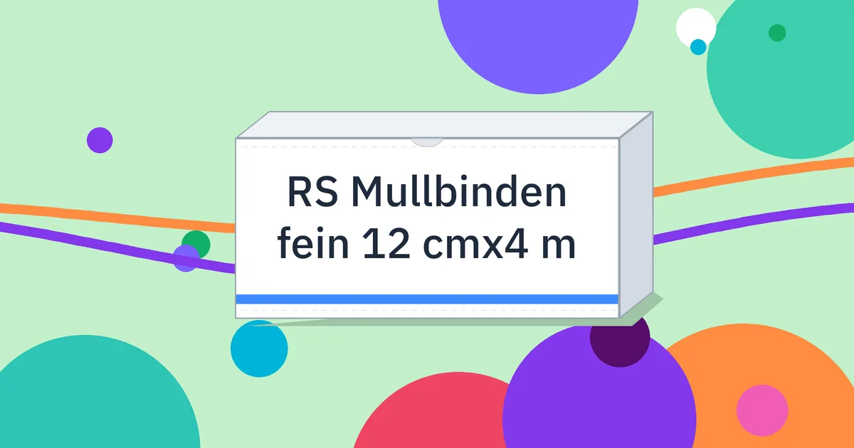 Symbolbild: Packung mit der Aufschrift RS Mullbinden fein 12 cmx4 m (PZN 02954465) – Verfügbarkeit und Bezug in Apotheken in Frankfurt am Main
