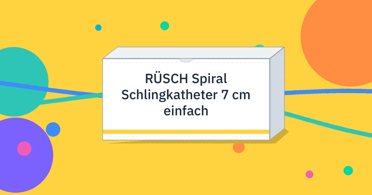 Symbolbild: Packung mit der Aufschrift RÜSCH Spiral Schlingkatheter 7 cm einfach (PZN 07399494) – Verfügbarkeit und Bezug in Apotheken in Frankfurt am Main