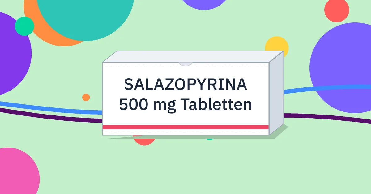 Symbolbild: Packung mit der Aufschrift SALAZOPYRINA 500 mg Tabletten (PZN 04103659) – Verfügbarkeit und Bezug in Apotheken in Frankfurt am Main