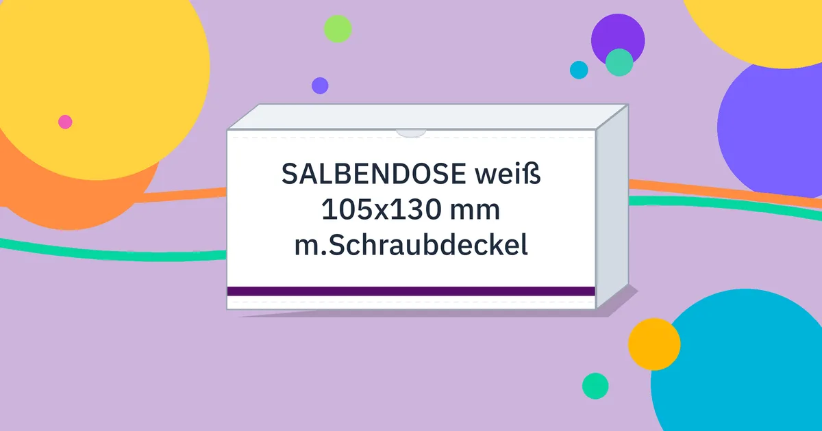 Symbolbild: Packung mit der Aufschrift SALBENDOSE weiß 105x130 mm m.Schraubdeckel (PZN 10402308) – Verfügbarkeit und Bezug in Apotheken in Frankfurt am Main