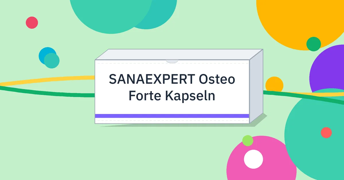 Symbolbild: Packung mit der Aufschrift SANAEXPERT Osteo Forte Kapseln (PZN 16037643) – Verfügbarkeit und Bezug in Apotheken in Frankfurt am Main