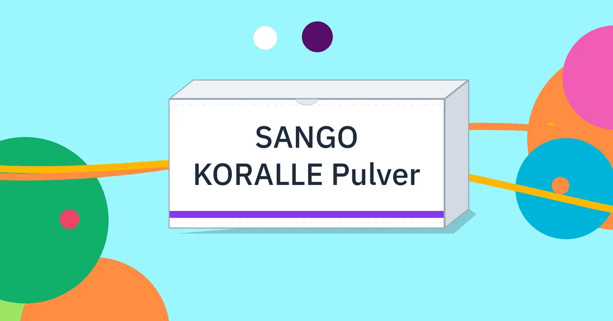 Symbolbild: Packung mit der Aufschrift SANGO KORALLE Pulver (PZN 17507513) – Verfügbarkeit und Bezug in Apotheken in Frankfurt am Main