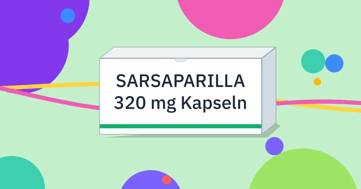 Symbolbild: Packung mit der Aufschrift SARSAPARILLA 320 mg Kapseln (PZN 18215445) – Verfügbarkeit und Bezug in Apotheken in Frankfurt am Main