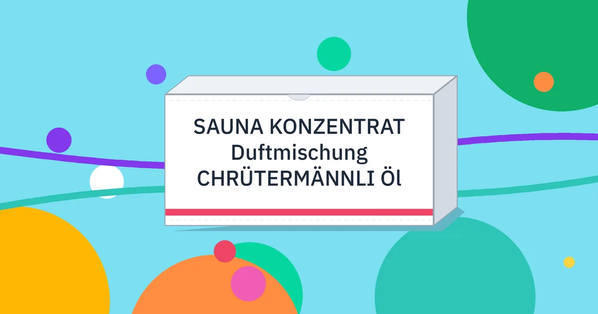 Symbolbild: Packung mit der Aufschrift SAUNA KONZENTRAT Duftmischung CHRÜTERMÄNNLI Öl (PZN 07197827) – Verfügbarkeit und Bezug in Apotheken in Frankfurt am Main