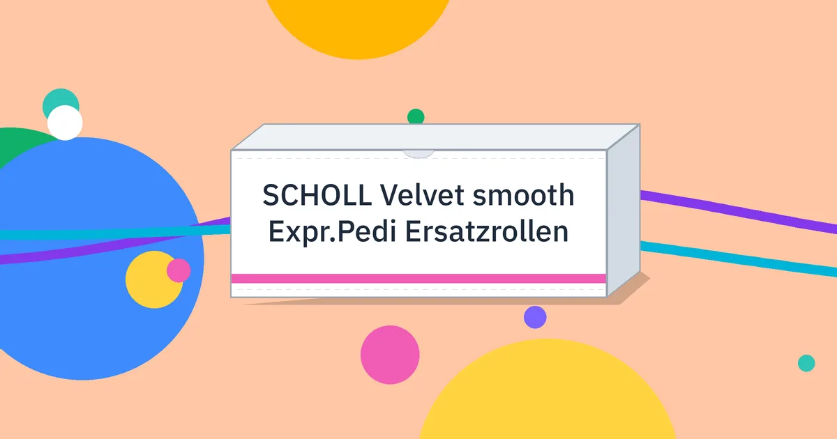 Symbolbild: Packung mit der Aufschrift SCHOLL Velvet smooth Expr.Pedi Ersatzrollen (PZN 10186537) – Verfügbarkeit und Bezug in Apotheken in Frankfurt am Main
