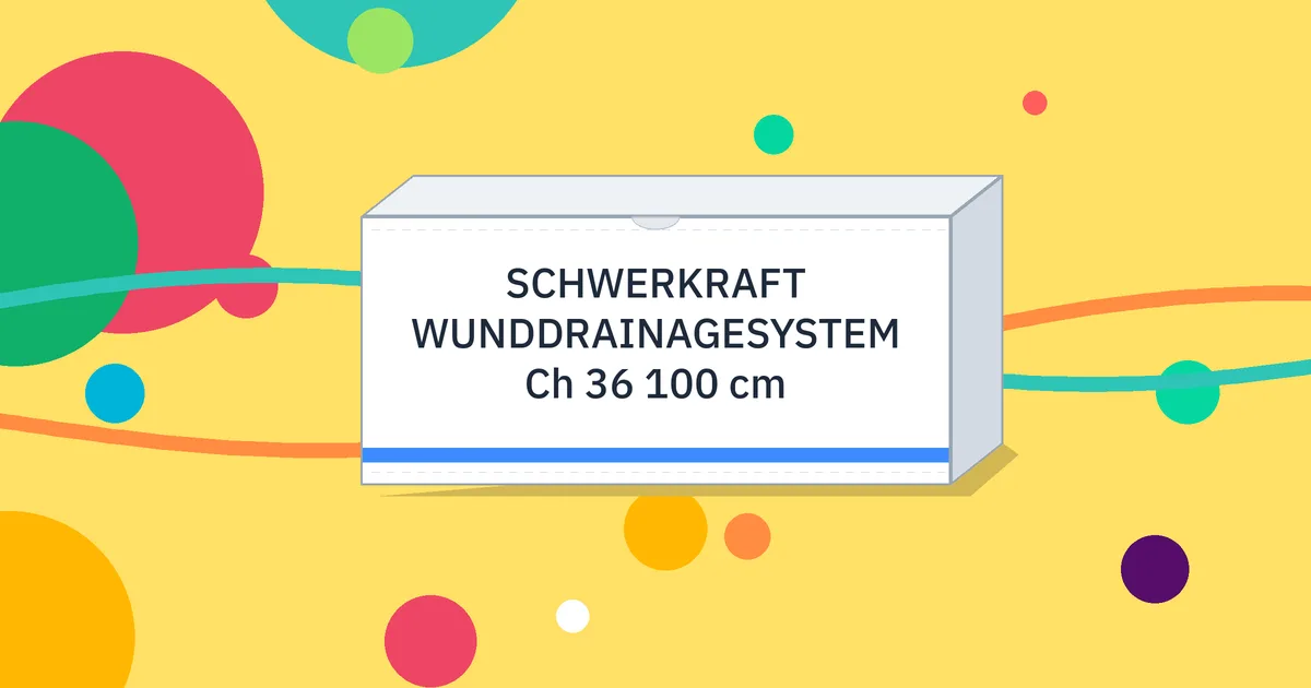 Symbolbild: Packung mit der Aufschrift SCHWERKRAFT WUNDDRAINAGESYSTEM Ch 36 100 cm (PZN 04500917) – Verfügbarkeit und Bezug in Apotheken in Frankfurt am Main