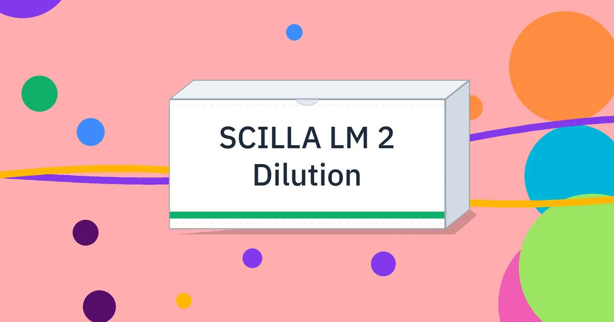 Symbolbild: Packung mit der Aufschrift SCILLA LM 2 Dilution (PZN 13183887) – Verfügbarkeit und Bezug in Apotheken in Frankfurt am Main