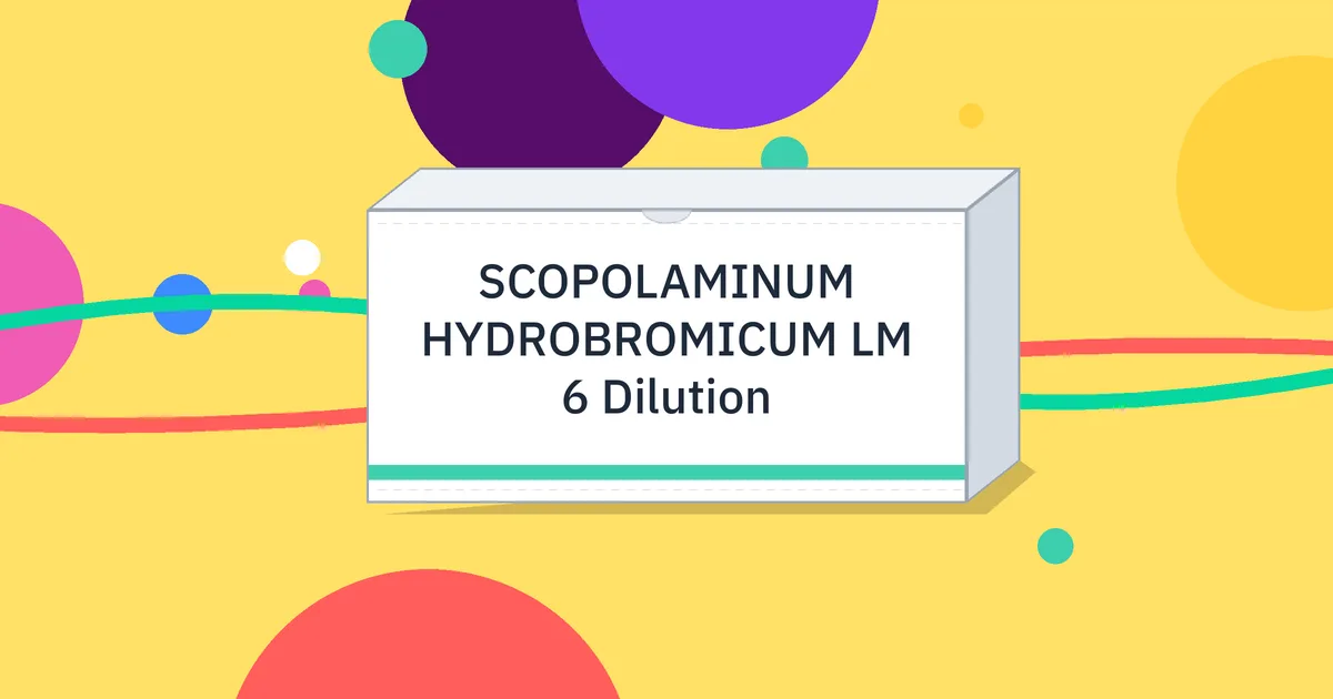 Symbolbild: Packung mit der Aufschrift SCOPOLAMINUM HYDROBROMICUM LM 6 Dilution (PZN 13690986) – Verfügbarkeit und Bezug in Apotheken in Frankfurt am Main