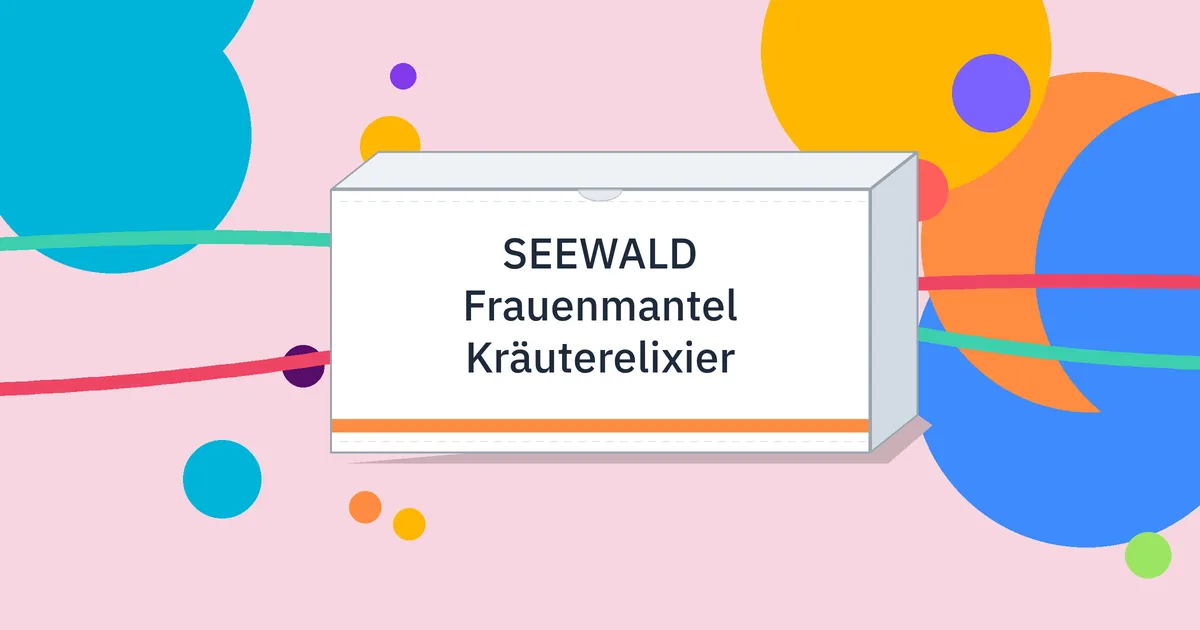 Symbolbild: Packung mit der Aufschrift SEEWALD Frauenmantel Kräuterelixier (PZN 19545601) – Verfügbarkeit und Bezug in Apotheken in Frankfurt am Main