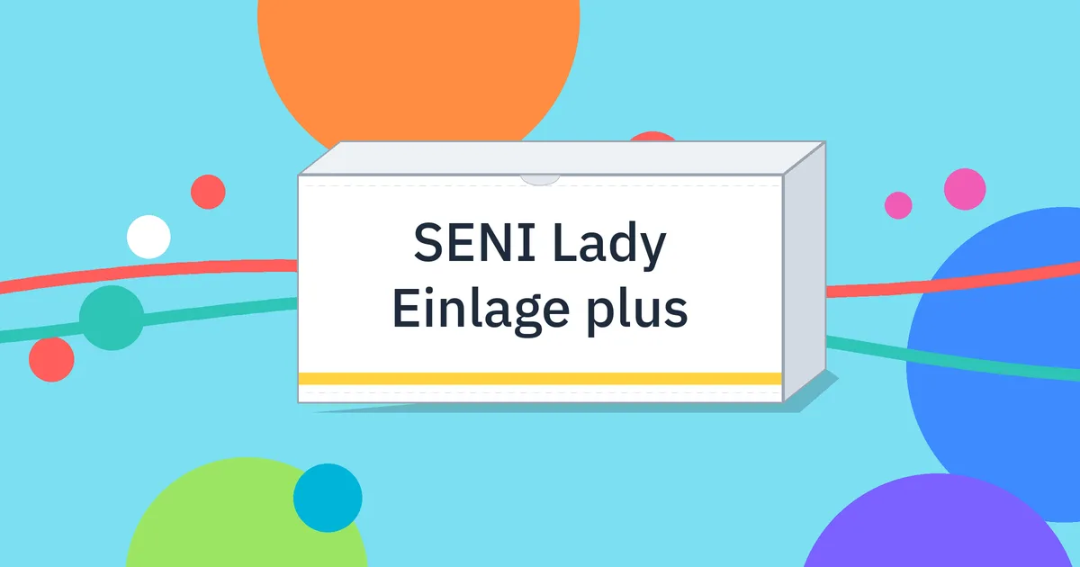 Symbolbild: Packung mit der Aufschrift SENI Lady Einlage plus (PZN 07501550) – Verfügbarkeit und Bezug in Apotheken in Frankfurt am Main