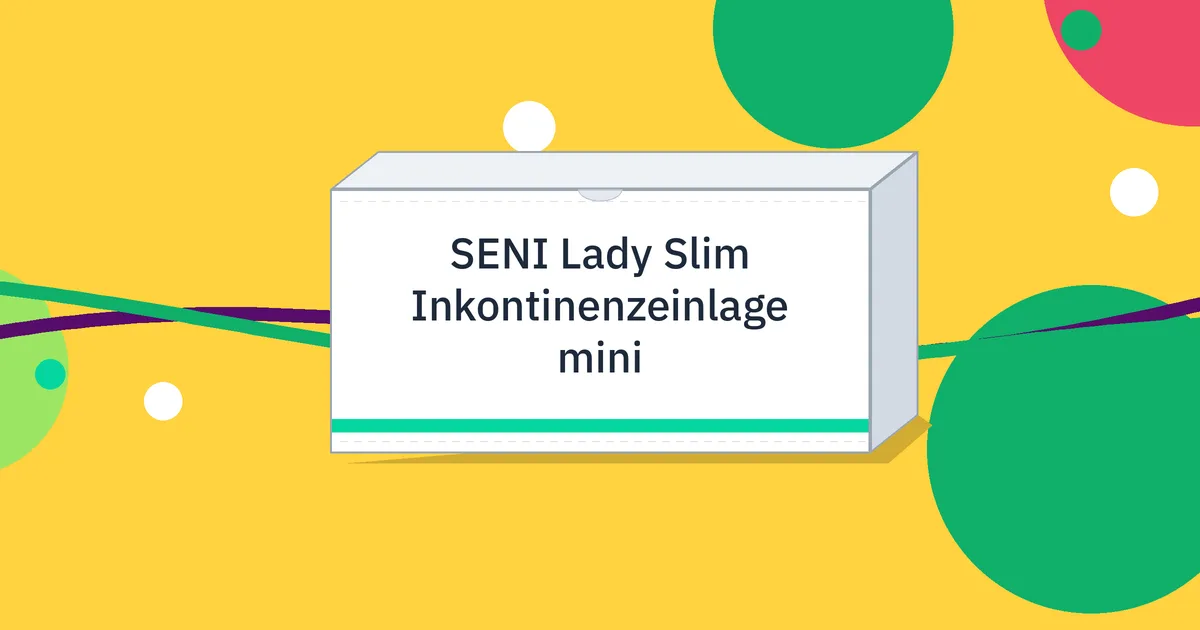 Symbolbild: Packung mit der Aufschrift SENI Lady Slim Inkontinenzeinlage mini (PZN 19374074) – Verfügbarkeit und Bezug in Apotheken in Frankfurt am Main
