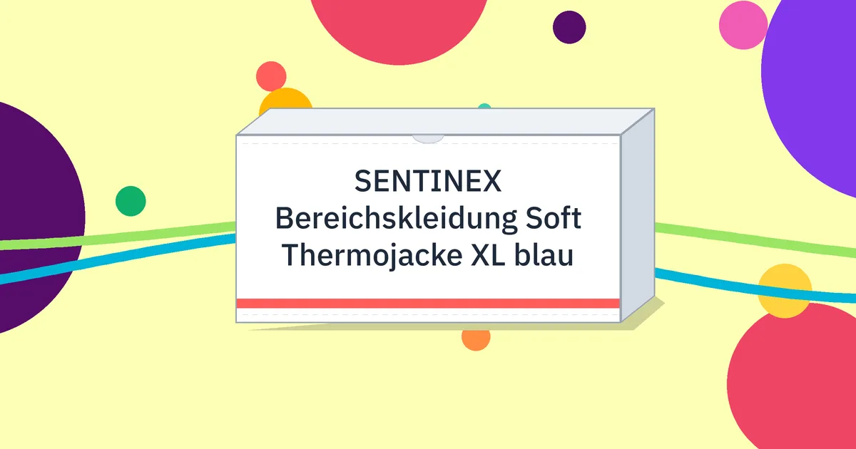 Symbolbild: Packung mit der Aufschrift SENTINEX Bereichskleidung Soft Thermojacke XL blau (PZN 11486520) – Verfügbarkeit und Bezug in Apotheken in Frankfurt am Main