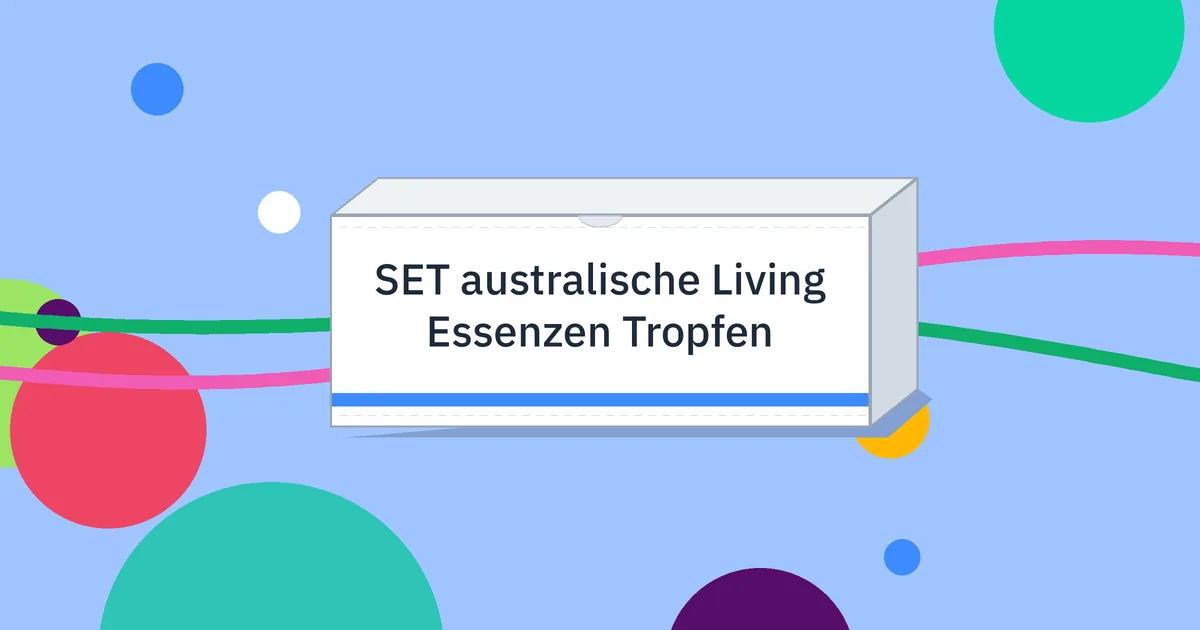 Symbolbild: Packung mit der Aufschrift SET australische Living Essenzen Tropfen (PZN 05012060) – Verfügbarkeit und Bezug in Apotheken in Frankfurt am Main