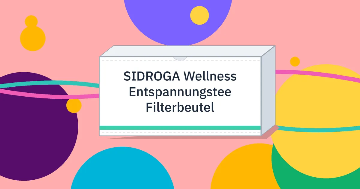 Symbolbild: Packung mit der Aufschrift SIDROGA Wellness Entspannungstee Filterbeutel (PZN 10354851) – Verfügbarkeit und Bezug in Apotheken in Frankfurt am Main