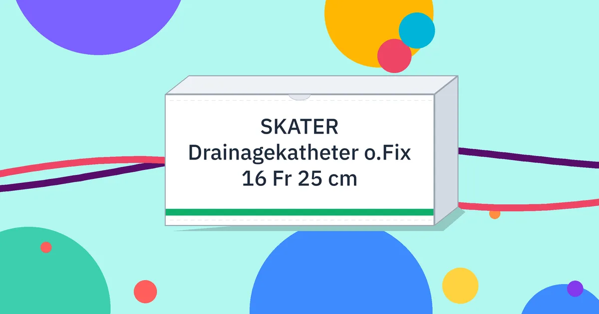 Symbolbild: Packung mit der Aufschrift SKATER Drainagekatheter o.Fix 16 Fr 25 cm (PZN 06769546) – Verfügbarkeit und Bezug in Apotheken in Frankfurt am Main