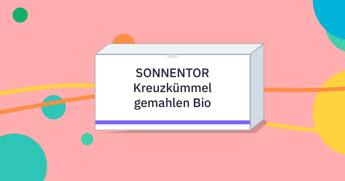 Symbolbild: Packung mit der Aufschrift SONNENTOR Kreuzkümmel gemahlen Bio (PZN 18903613) – Verfügbarkeit und Bezug in Apotheken in Frankfurt am Main