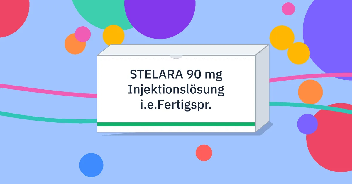 Symbolbild: Packung mit der Aufschrift STELARA 90 mg Injektionslösung i.e.Fertigspr. (PZN 07752269) – Verfügbarkeit und Bezug in Apotheken in Frankfurt am Main