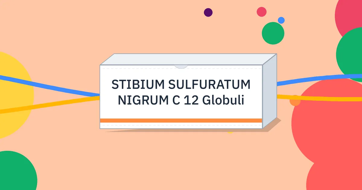 Symbolbild: Packung mit der Aufschrift STIBIUM SULFURATUM NIGRUM C 12 Globuli (PZN 16670984) – Verfügbarkeit und Bezug in Apotheken in Frankfurt am Main