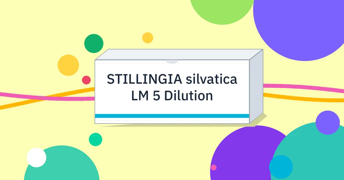 Symbolbild: Packung mit der Aufschrift STILLINGIA silvatica LM 5 Dilution (PZN 13201295) – Verfügbarkeit und Bezug in Apotheken in Frankfurt am Main