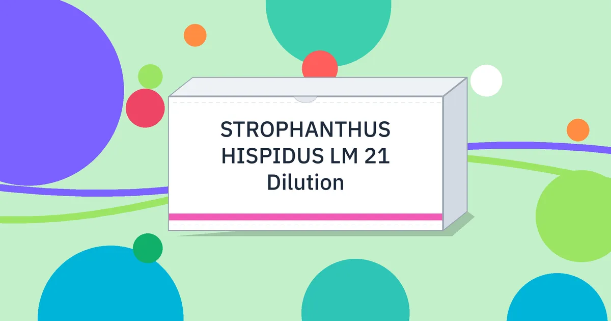 Symbolbild: Packung mit der Aufschrift STROPHANTHUS HISPIDUS LM 21 Dilution (PZN 13205442) – Verfügbarkeit und Bezug in Apotheken in Frankfurt am Main