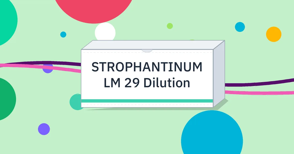 Symbolbild: Packung mit der Aufschrift STROPHANTINUM LM 29 Dilution (PZN 13684968) – Verfügbarkeit und Bezug in Apotheken in Frankfurt am Main
