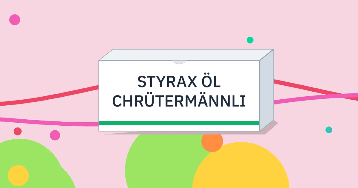 Symbolbild: Packung mit der Aufschrift STYRAX ÖL CHRÜTERMÄNNLI (PZN 07197402) – Verfügbarkeit und Bezug in Apotheken in Frankfurt am Main