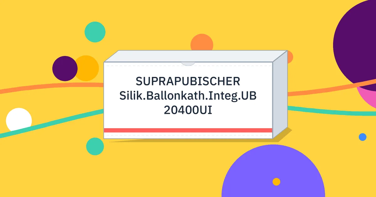 Symbolbild: Packung mit der Aufschrift SUPRAPUBISCHER Silik.Ballonkath.Integ.UB 20400UI (PZN 07652792) – Verfügbarkeit und Bezug in Apotheken in Frankfurt am Main