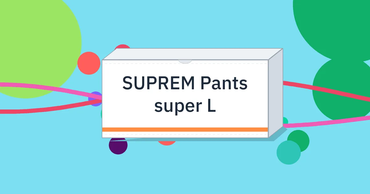 Symbolbild: Packung mit der Aufschrift SUPREM Pants super L (PZN 19622075) – Verfügbarkeit und Bezug in Apotheken in Frankfurt am Main