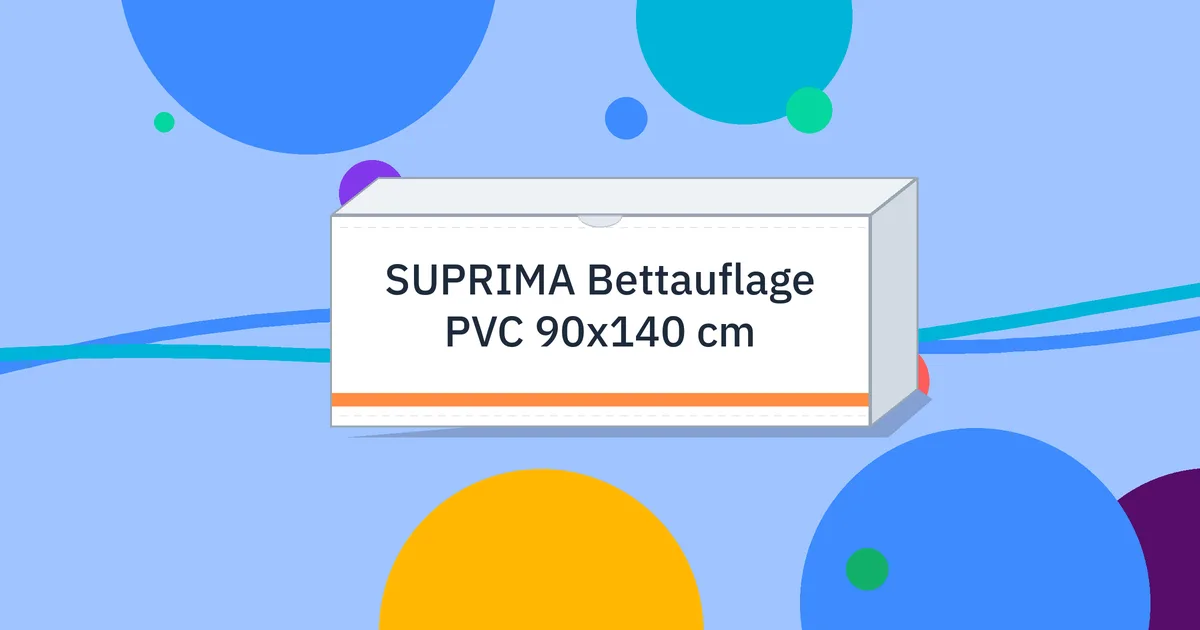 Symbolbild: Packung mit der Aufschrift SUPRIMA Bettauflage PVC 90x140 cm (PZN 15577780) – Verfügbarkeit und Bezug in Apotheken in Frankfurt am Main