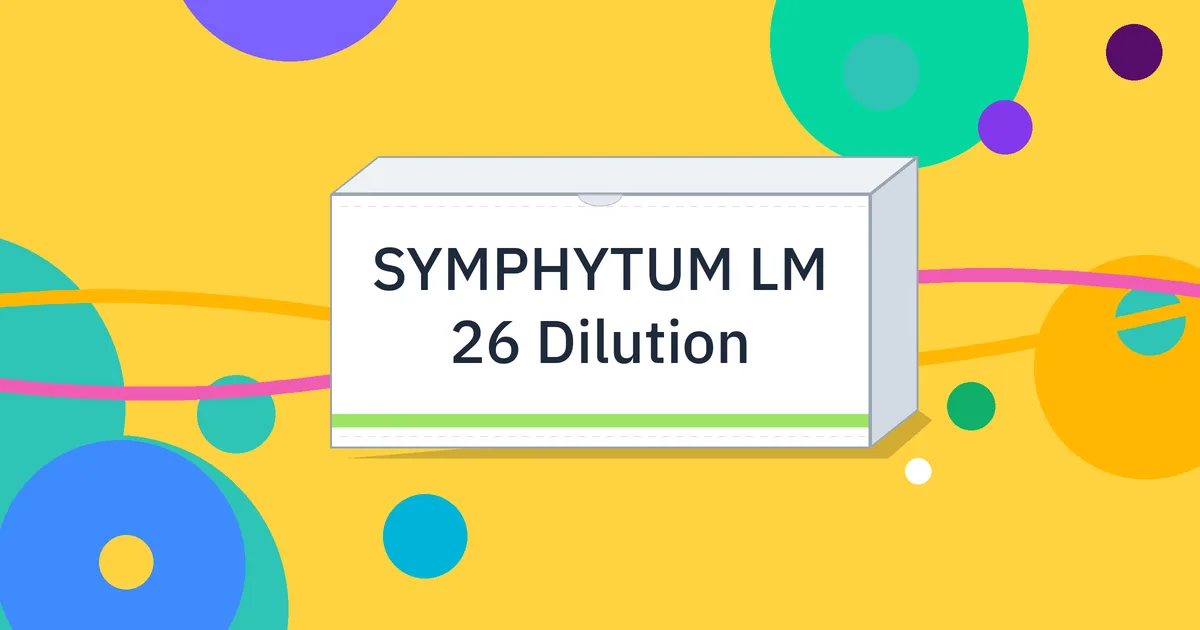 Symbolbild: Packung mit der Aufschrift SYMPHYTUM LM 26 Dilution (PZN 13211862) – Verfügbarkeit und Bezug in Apotheken in Frankfurt am Main