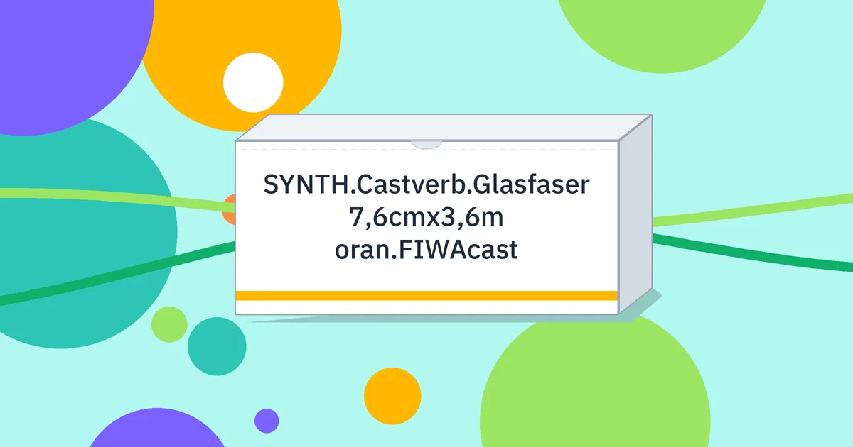 Symbolbild: Packung mit der Aufschrift SYNTH.Castverb.Glasfaser 7,6cmx3,6m oran.FIWAcast (PZN 14130522) – Verfügbarkeit und Bezug in Apotheken in Frankfurt am Main