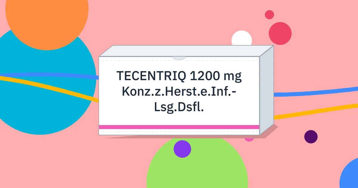 Symbolbild: Packung mit der Aufschrift TECENTRIQ 1200 mg Konz.z.Herst.e.Inf.-Lsg.Dsfl. (PZN 11306050) – Verfügbarkeit und Bezug in Apotheken in Frankfurt am Main