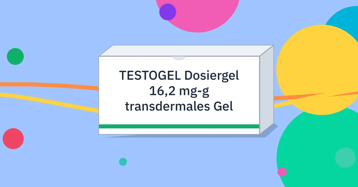 Symbolbild: Packung mit der Aufschrift TESTOGEL Dosiergel 16,2 mg-g transdermales Gel (PZN 20197849) – Verfügbarkeit und Bezug in Apotheken in Frankfurt am Main