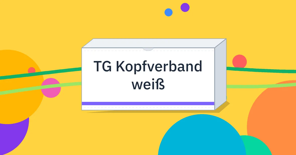 Symbolbild: Packung mit der Aufschrift TG Kopfverband weiß (PZN 15431183) – Verfügbarkeit und Bezug in Apotheken in Frankfurt am Main
