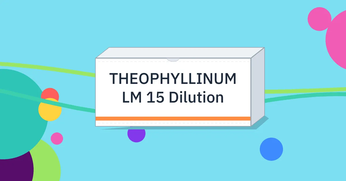 Symbolbild: Packung mit der Aufschrift THEOPHYLLINUM LM 15 Dilution (PZN 13220275) – Verfügbarkeit und Bezug in Apotheken in Frankfurt am Main