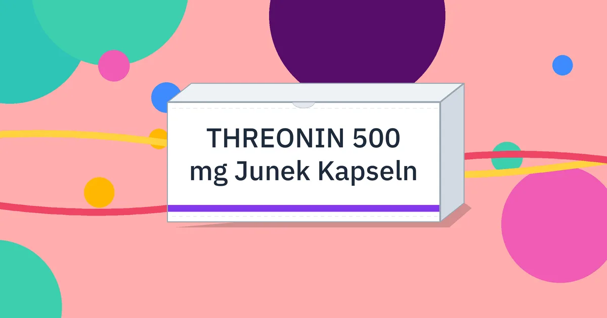 Symbolbild: Packung mit der Aufschrift THREONIN 500 mg Junek Kapseln (PZN 00135585) – Verfügbarkeit und Bezug in Apotheken in Frankfurt am Main