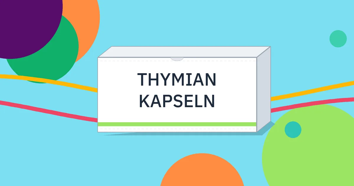 Symbolbild: Packung mit der Aufschrift THYMIAN KAPSELN (PZN 20851556) – Verfügbarkeit und Bezug in Apotheken in Frankfurt am Main