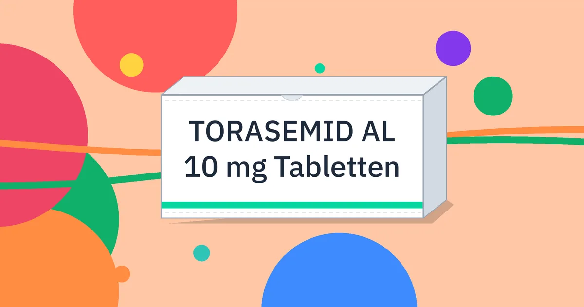 Symbolbild: Packung mit der Aufschrift TORASEMID AL 10 mg Tabletten (PZN 01562562) – Verfügbarkeit und Bezug in Apotheken in Frankfurt am Main